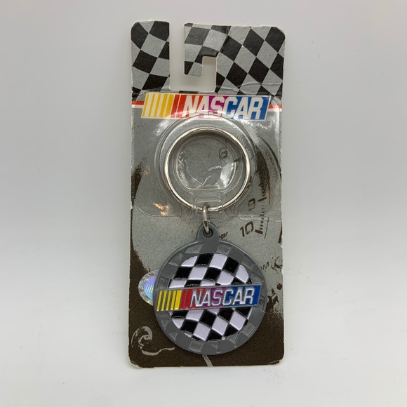 Nascar | Other | Vintage Nascar Checkered Logo Pewter Round Keychain ...
